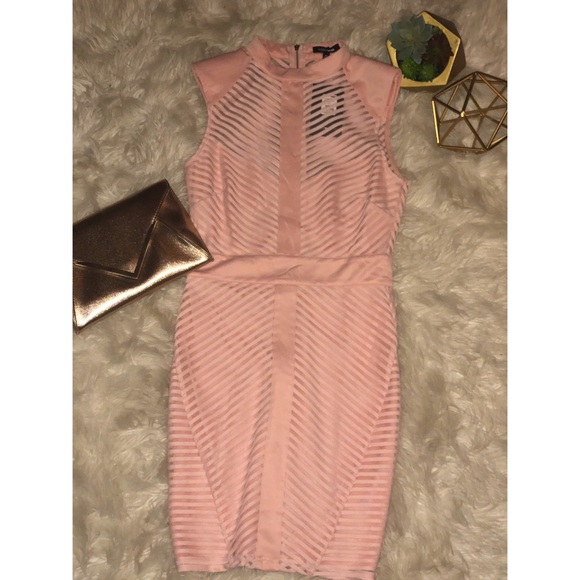 Fashion Nova | Dresses | Sexy Pink Mesh Mini Dress Nwt | Poshmark